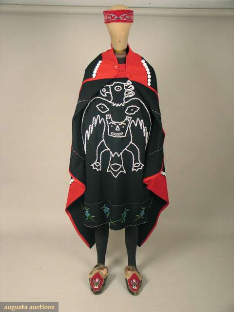 Augusta Auctions - TLINGIT CEREMONIAL DRESS, BLANKET, MOCASSINS ...