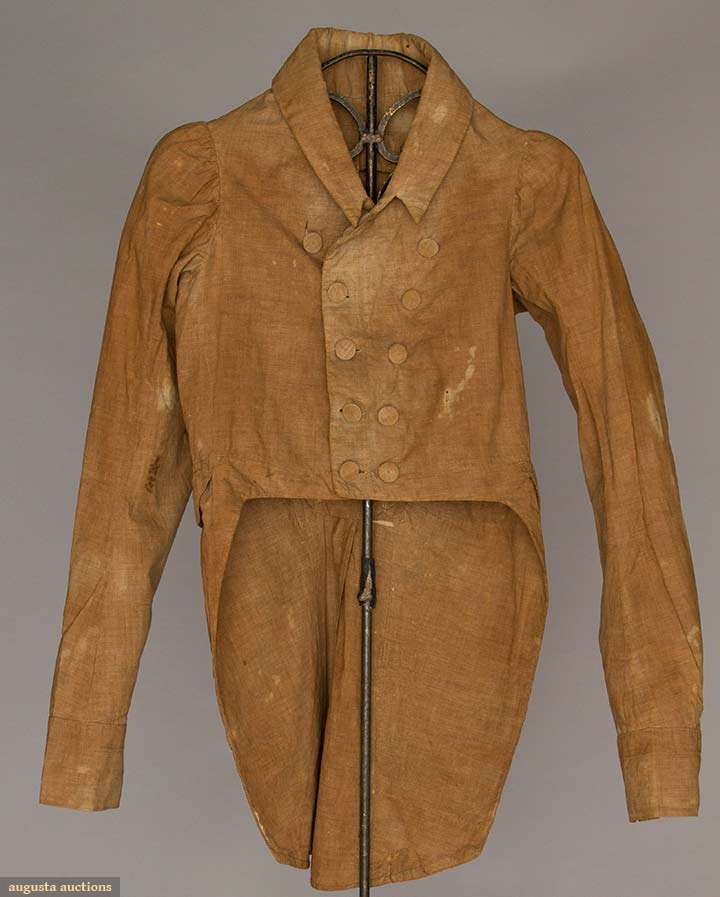 Augusta Auctions - BOY'S LINEN/NANKEEN TAIL COAT, 1815-1820